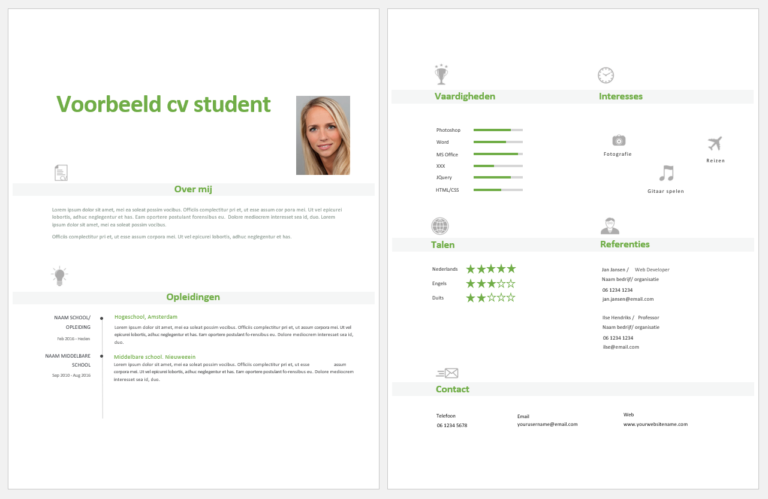 Cv maken als student: voorbeelden, tips en templates - Beaks.nl