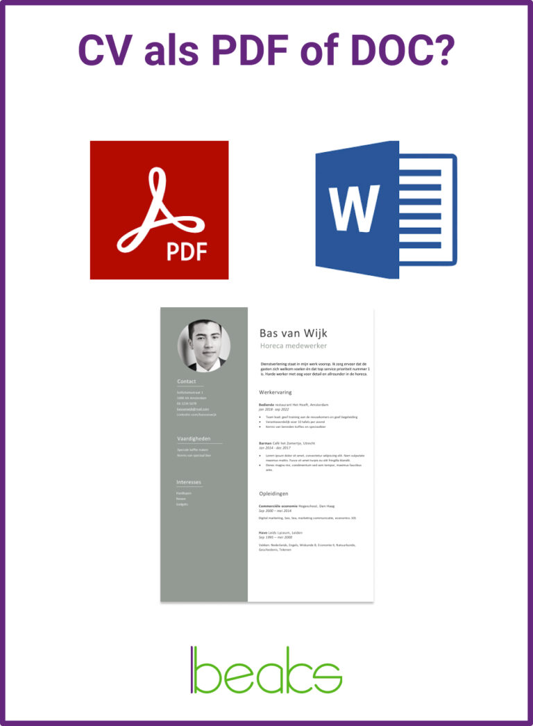 Je cv als PDF of als .doc versturen? Hoe moet het? - Beaks.nl