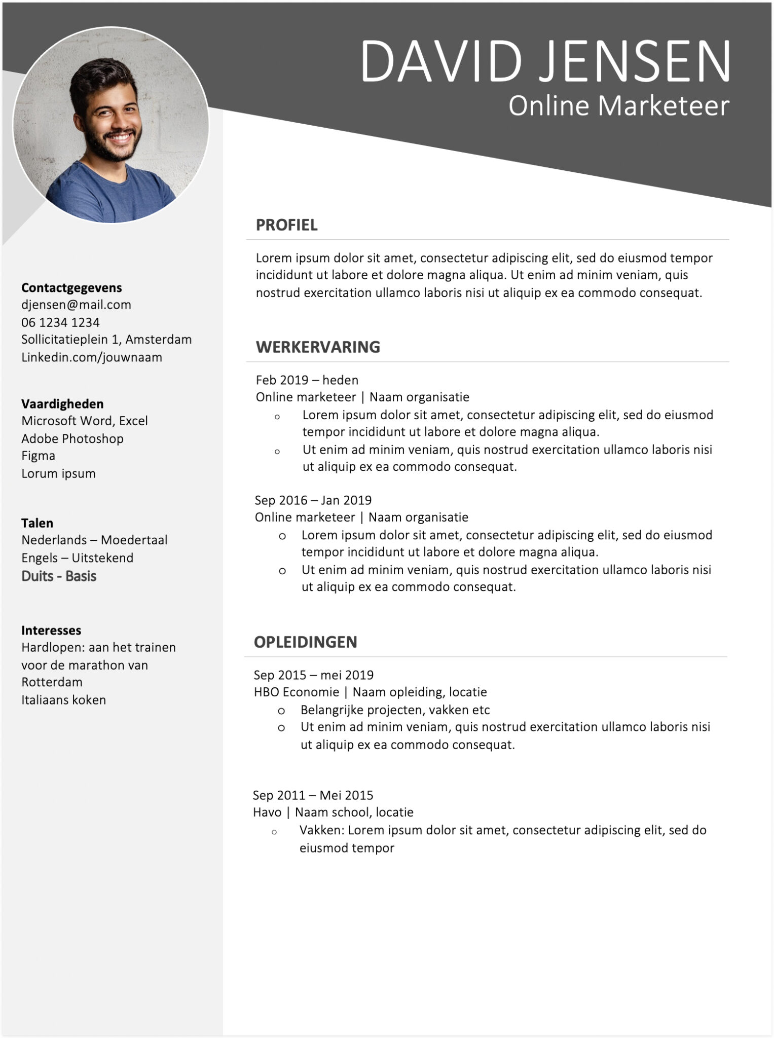 Cv templates in Word: gratis voorbeelden - Beaks.nl