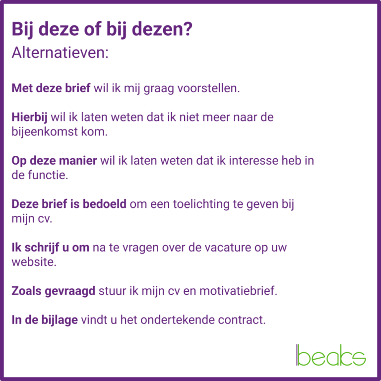 Bij deze of bij dezen? Wat moet je schrijven? - Beaks.nl