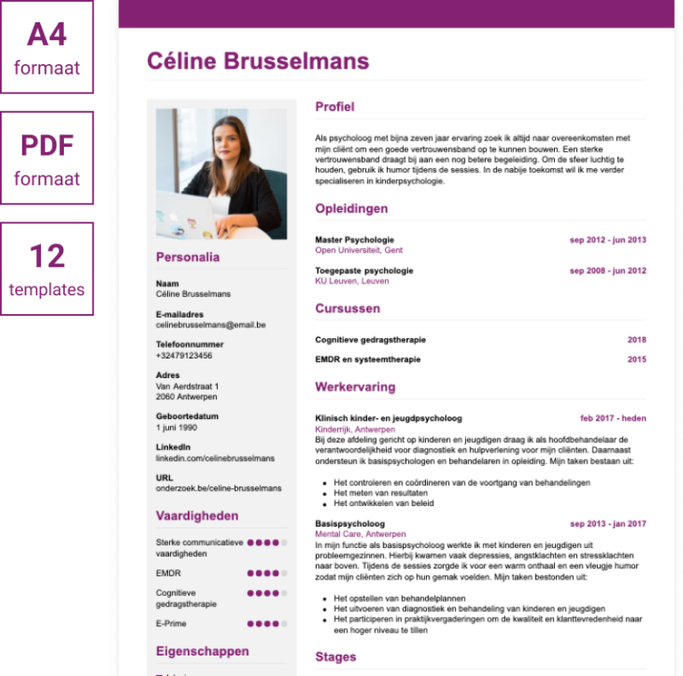 Professionele cv templates: gratis downloaden - Beaks.nl