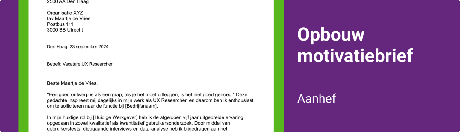 Opbouw motivatiebrief en sollicitatiebrief: Tips + Voorbeelden - Beaks.nl